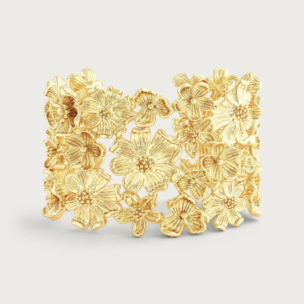 flower pattern gold bracelet